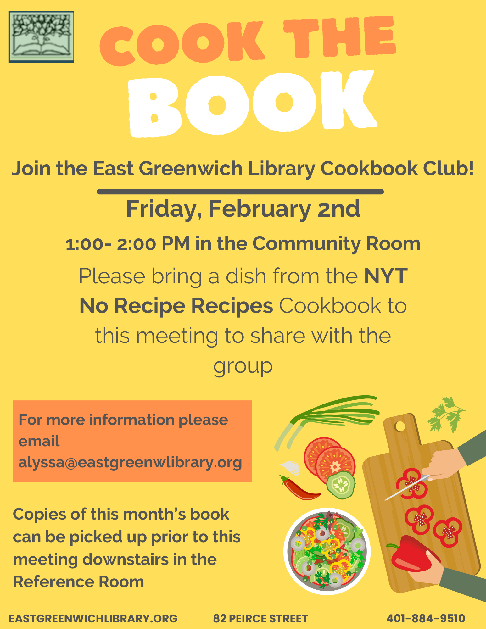 Cook the Book Club | East Greenwich Free Library