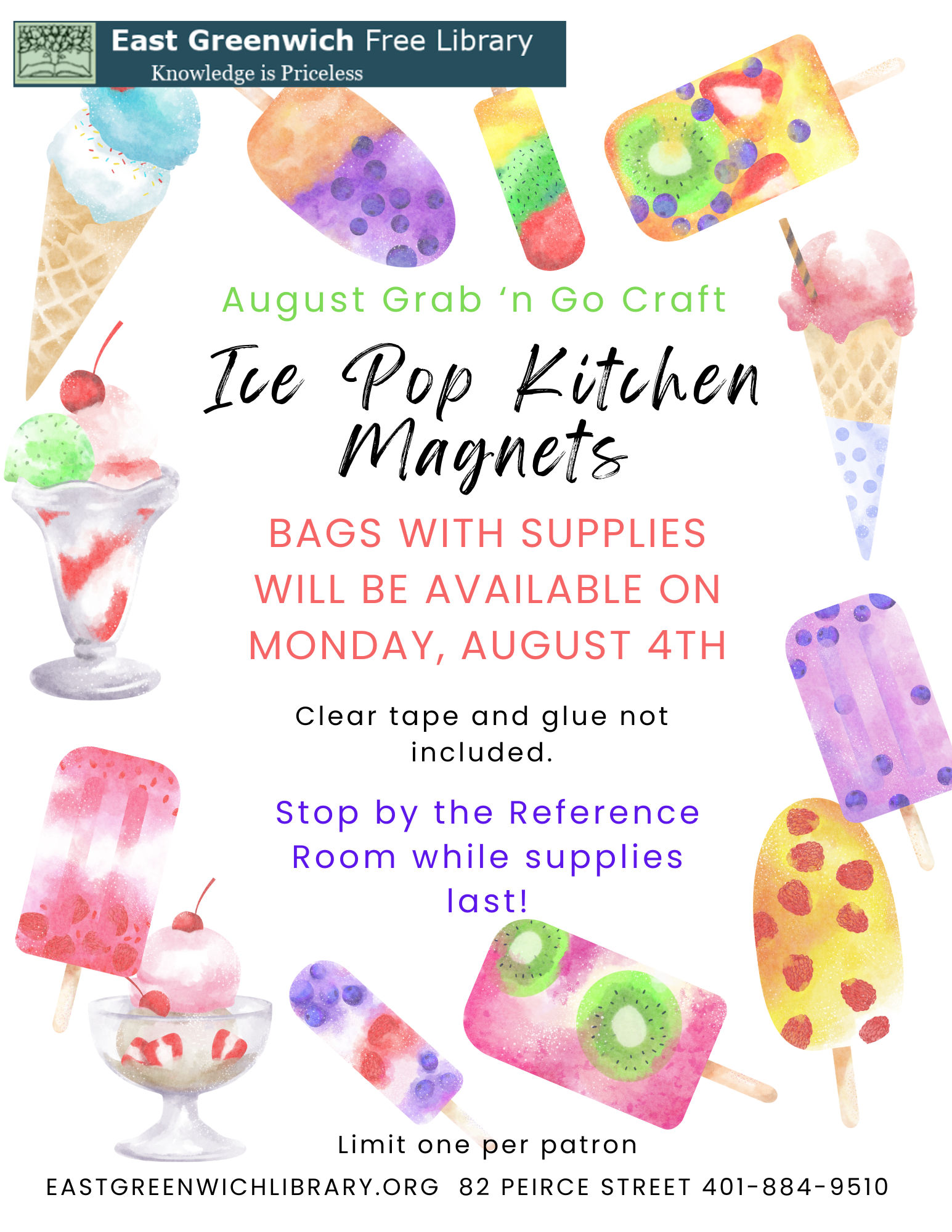 August Grab 'n Go Craft | East Greenwich Free Library