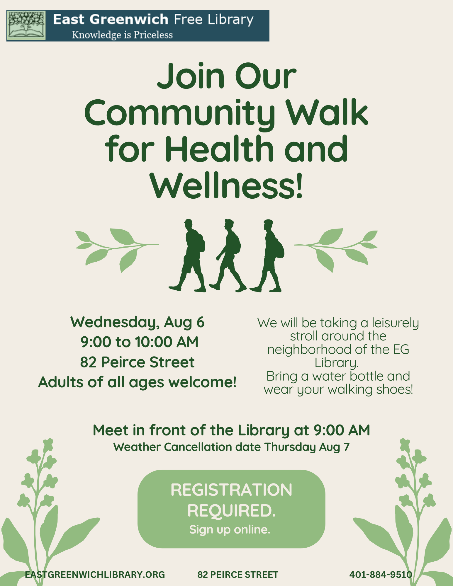 Community Walk for Health and Wellness! | East Greenwich Free Library