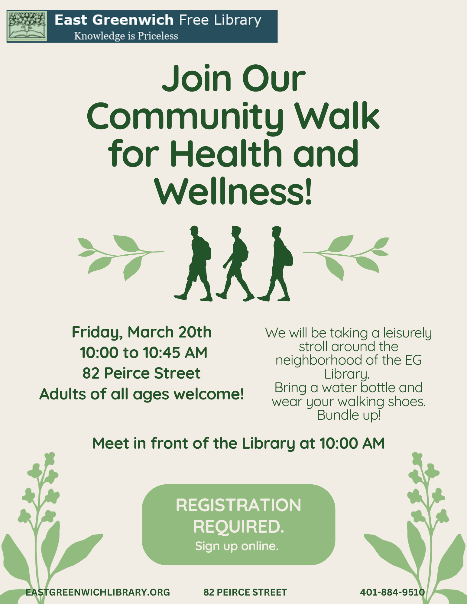 Community Walk for Health and Wellness | East Greenwich Free Library